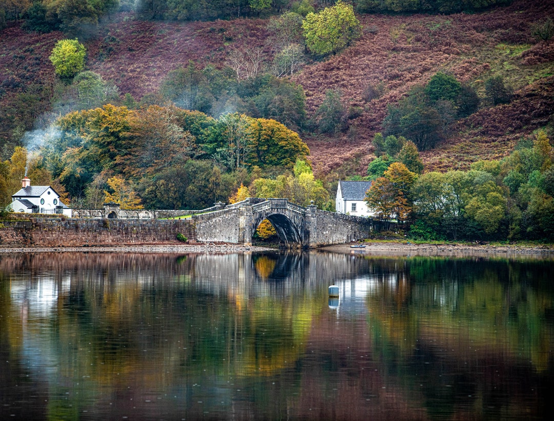 Autumn at Inveraray Bridge Loch Fyne Scotland. Photograph - Etsy UK