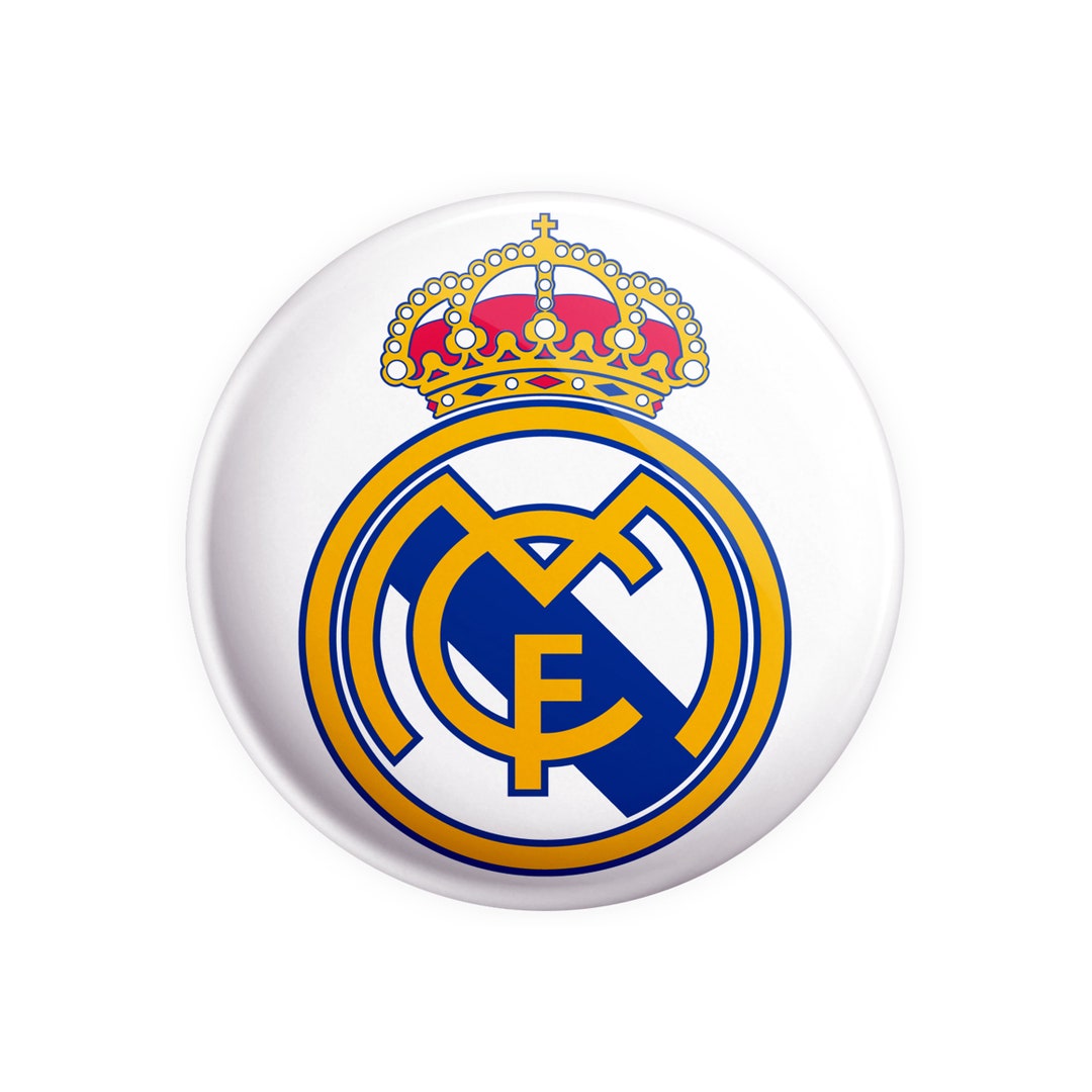 Champions League Real Madrid CF Logo 38mm 1.5 Novelty Button Pin Badge ...
