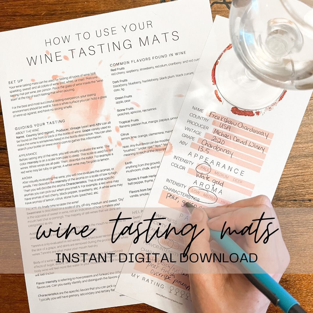 Wine Tasting Mats: Red & White Wine, WSET Method (digital Download) - Etsy