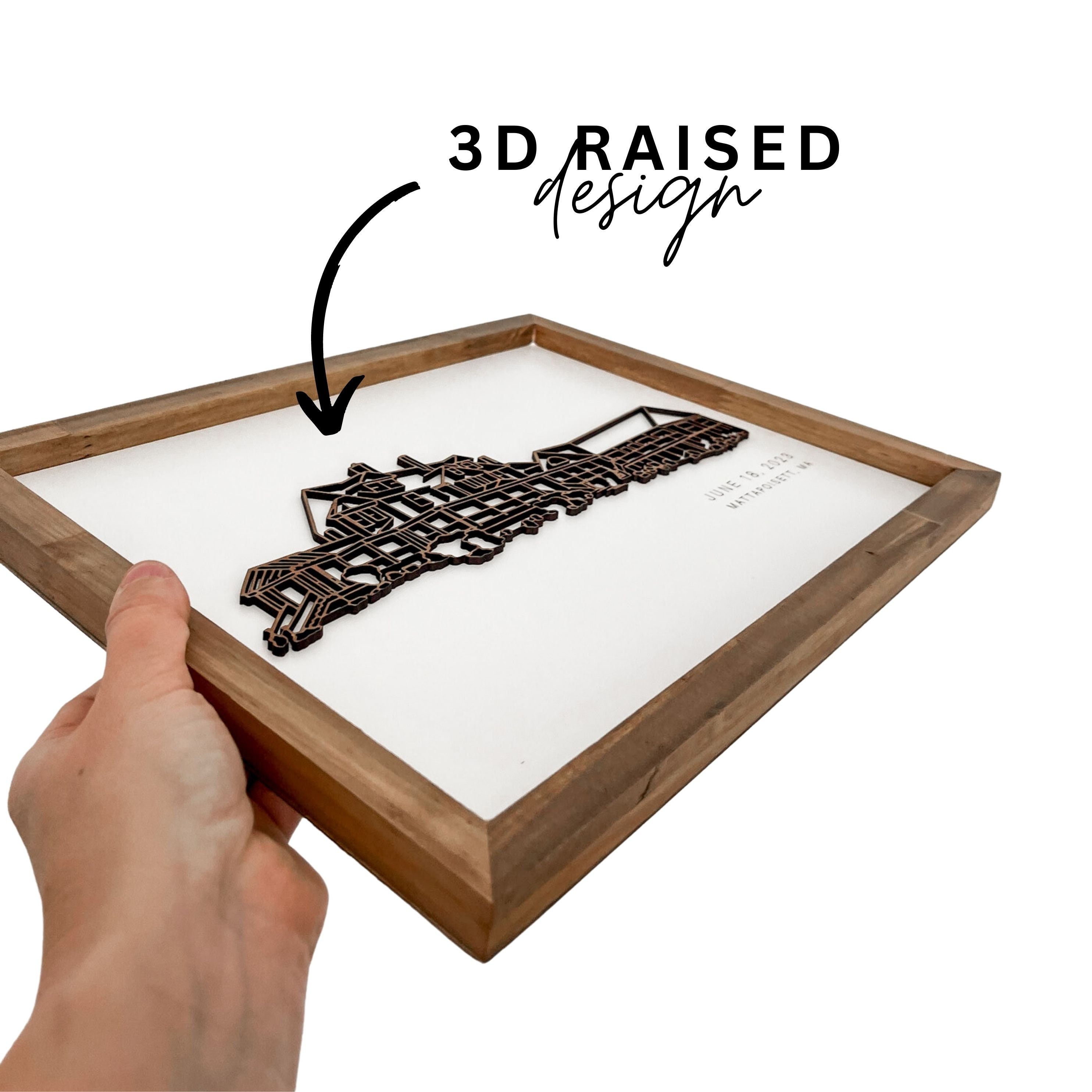 Custom 3D House Portrait: Framed Wood Line Art, New Home Gift, Handmade ...