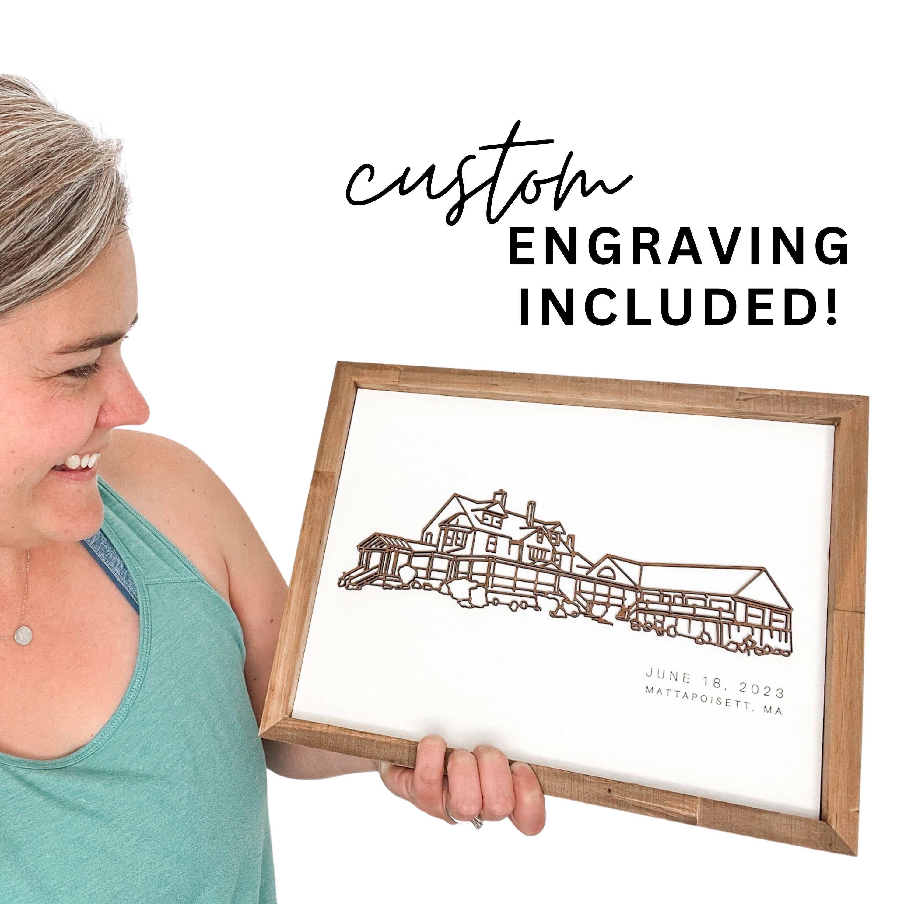 Custom 3D House Portrait: Framed Wood Line Art, New Home Gift, Handmade ...