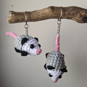 Possums With Hats |handmade Crochet Toy | Opossum Keychain - Etsy
