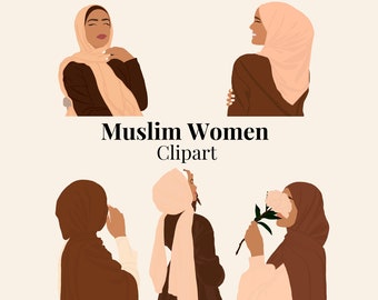Abstract Muslin Women Clipart Muslimah Magic Black Female - Etsy