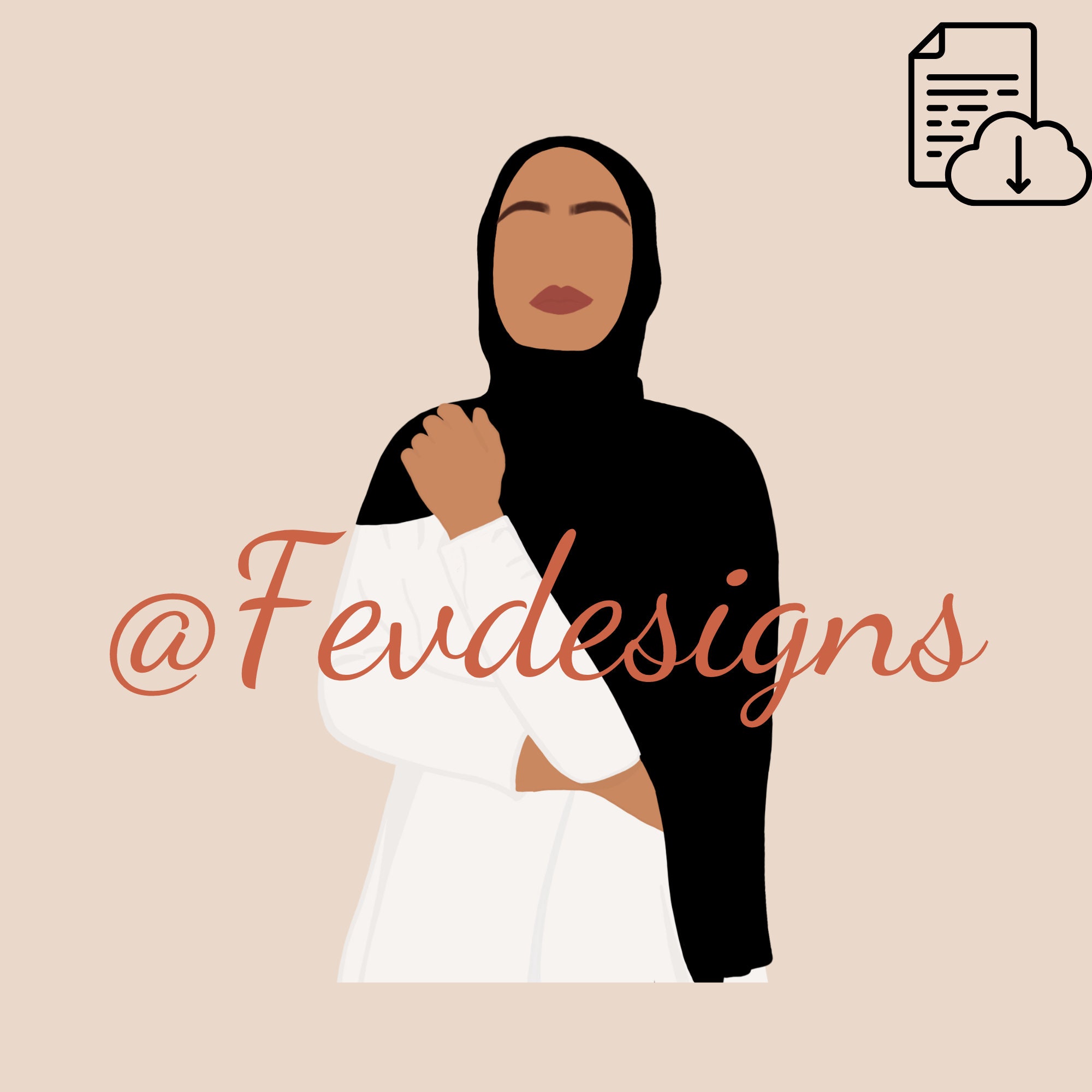 Abstract Muslin Women Clipart Muslimah Magic Black Female Portraits PNG ...