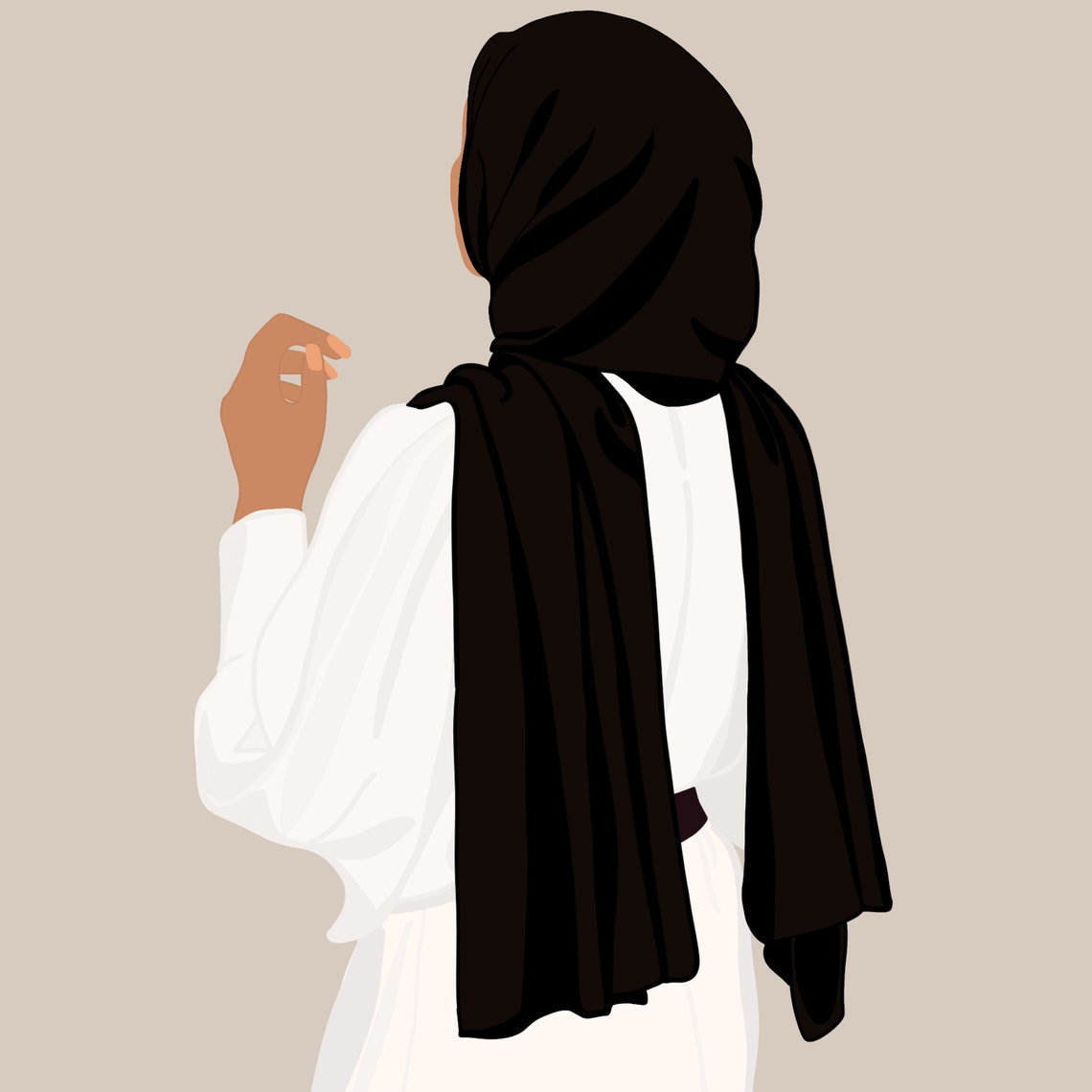 Abstract Muslin Women Clipart Muslimah Magic Black Female | Etsy