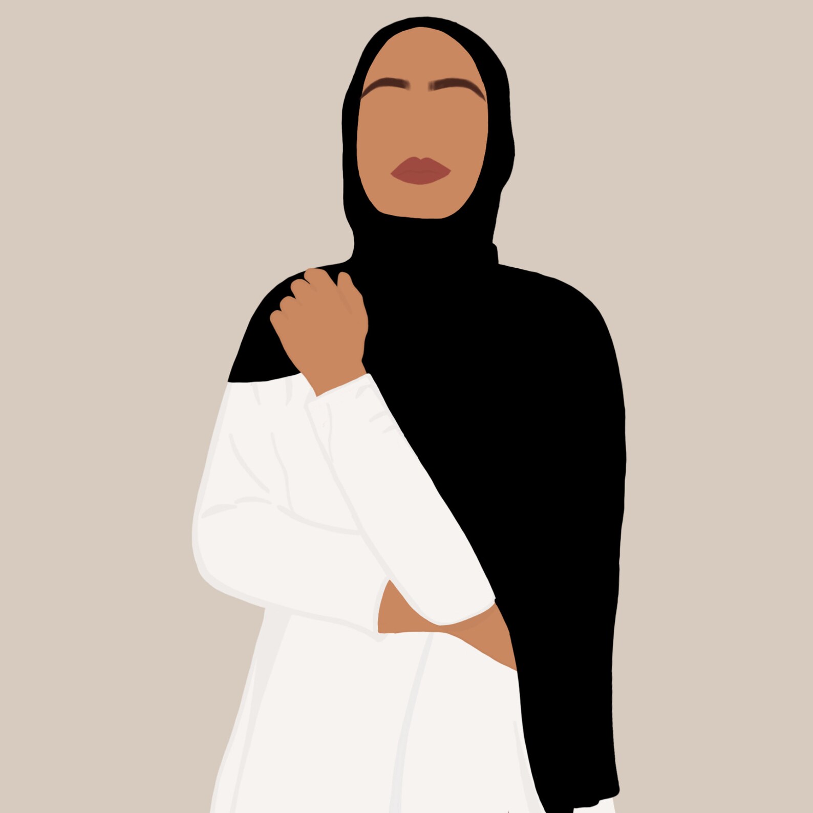 Abstract Muslin Women Clipart Muslimah Magic Black Female | Etsy