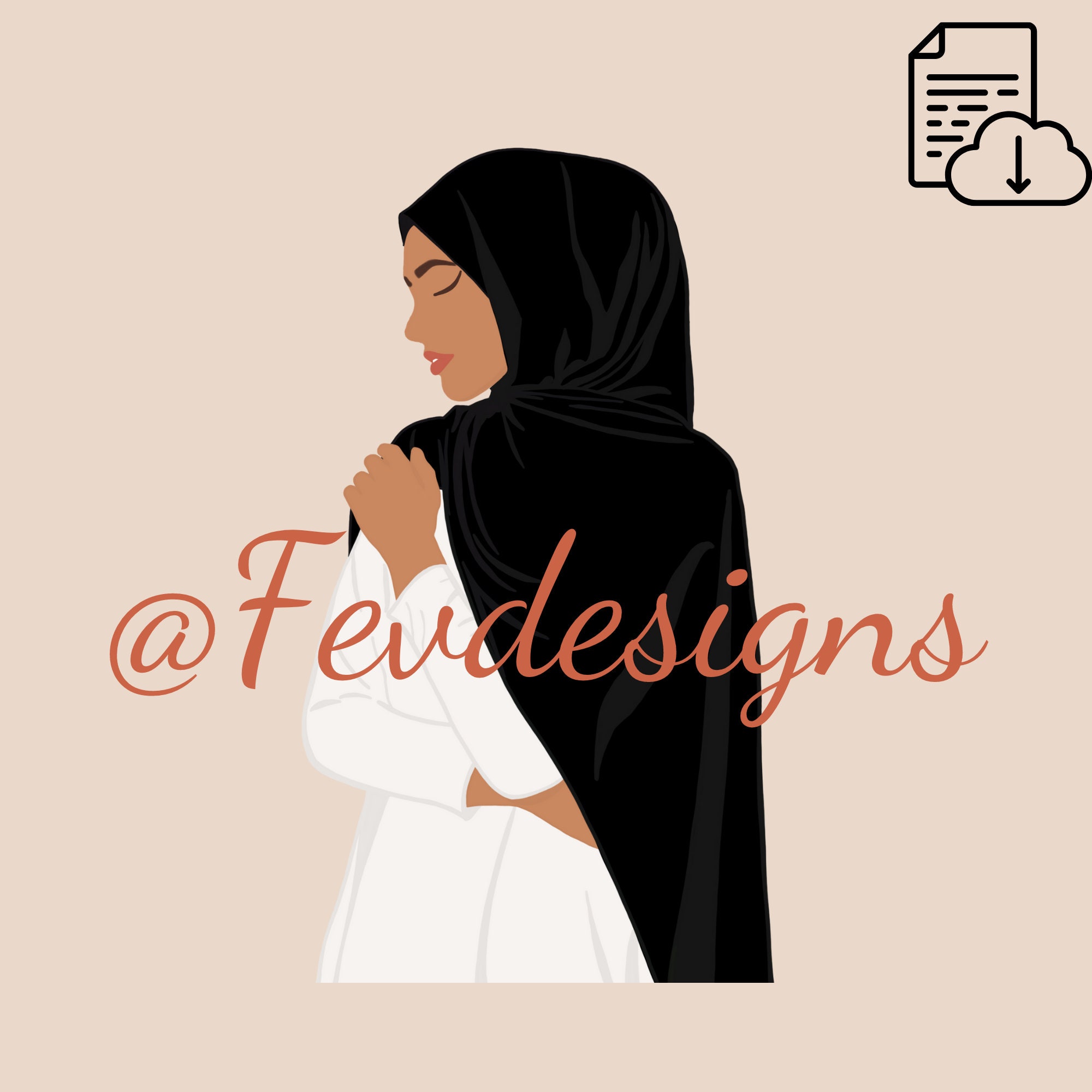 Abstract Muslin Women Clipart Muslimah Magic Black Female Portraits PNG ...