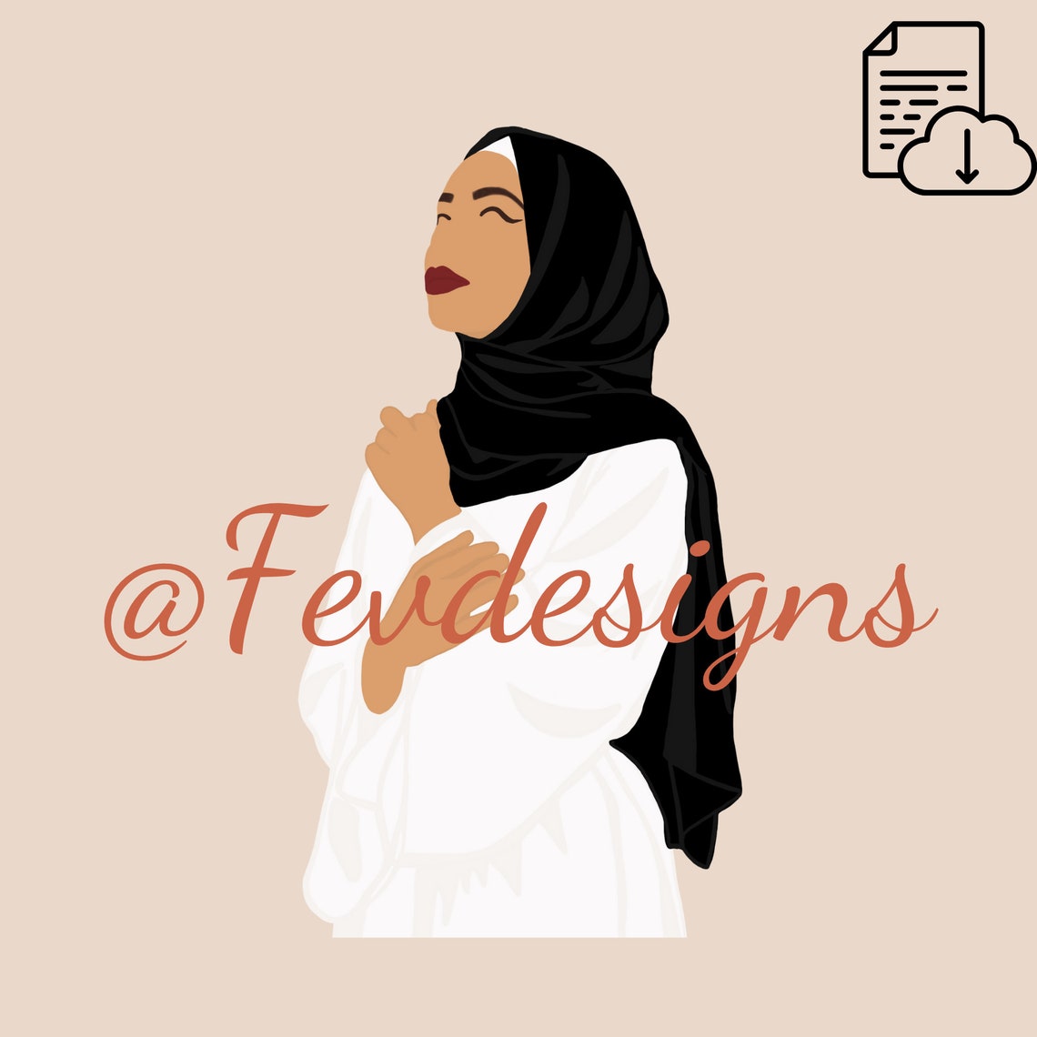 Abstract Muslin Women Clipart Muslimah Magic Black Female Portraits PNG ...