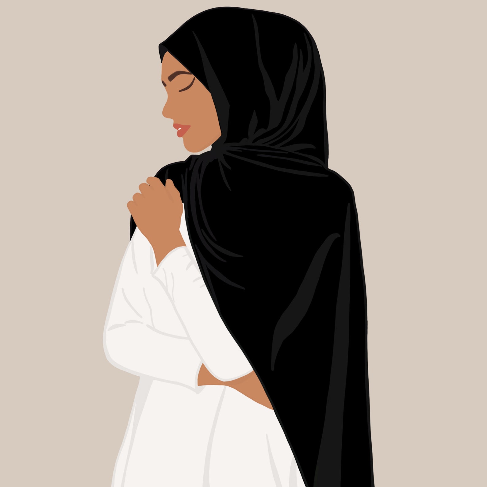 Abstract Muslin Women Clipart Muslimah Magic Black Female | Etsy