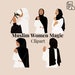 Abstract Muslin Women Clipart Muslimah Magic Black Female Portraits PNG ...
