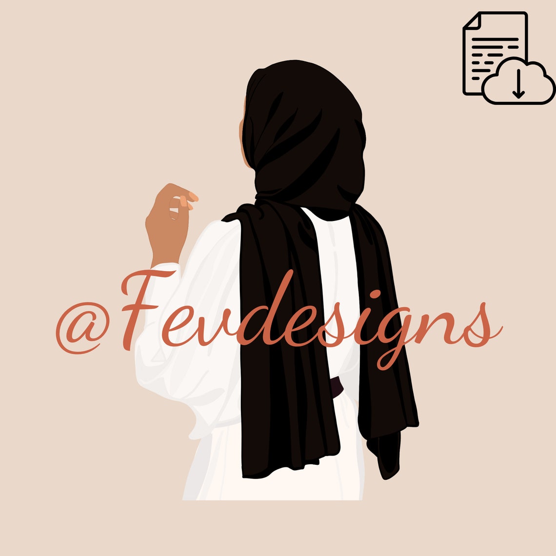 Abstract Muslin Women Clipart Muslimah Magic Black Female Portraits PNG ...