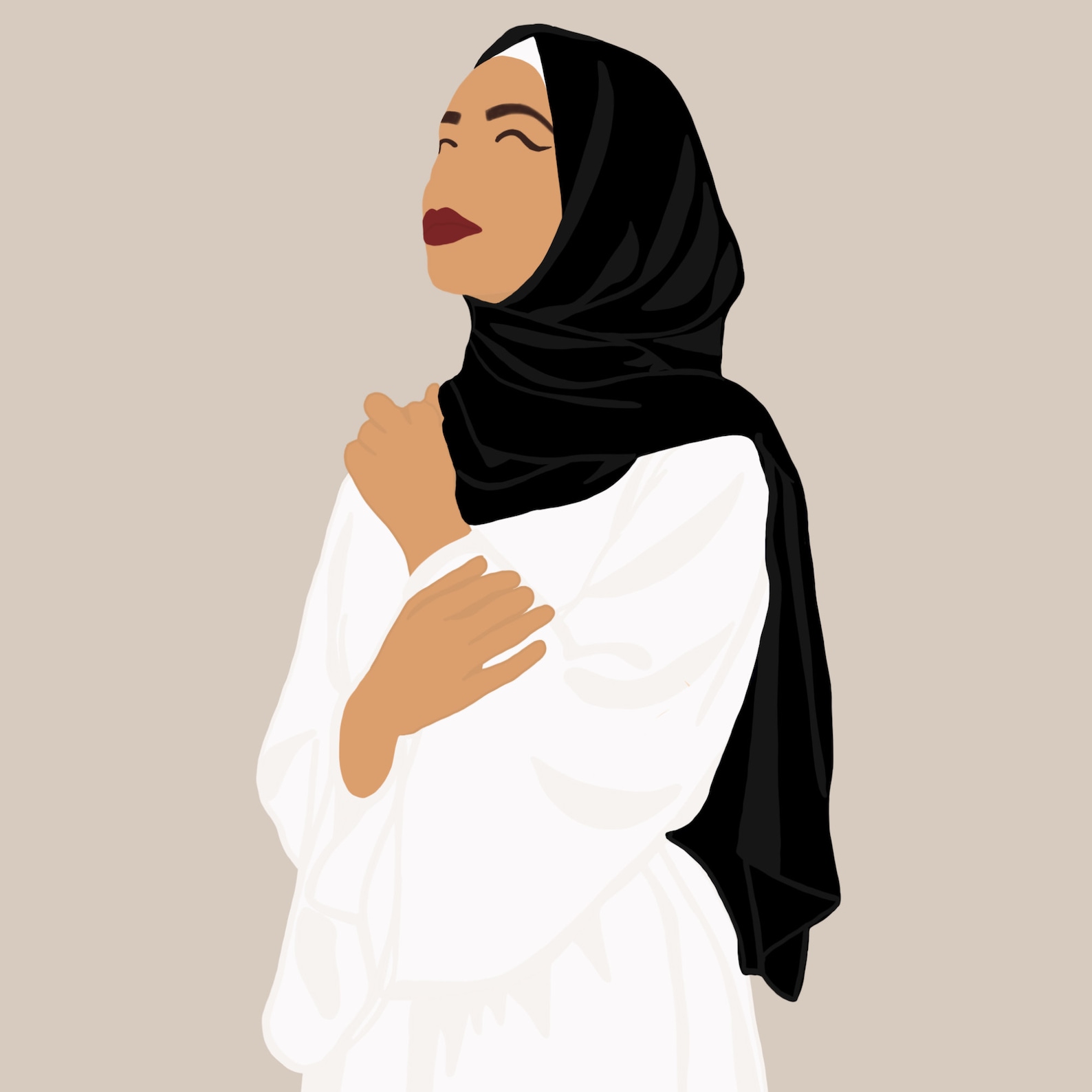 Abstract Muslin Women Clipart Muslimah Magic Black Female | Etsy