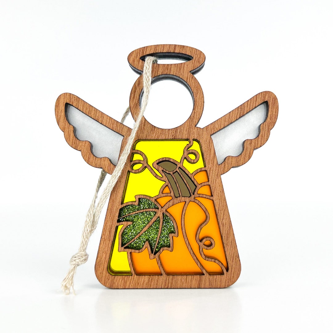 Fall Angels Pumpkin Suncatcher for Windows, Faith Gifts for Friends ...