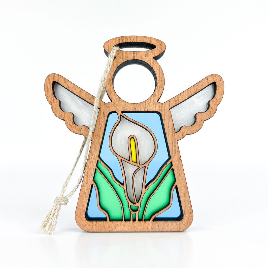 Calla Lily Ornament Handmade, Angel Suncatchers for Windows, Rebirth ...