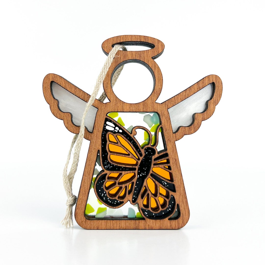 Monarch Butterfly Memorial Ornament for Baby, Guardian Angel for Car ...