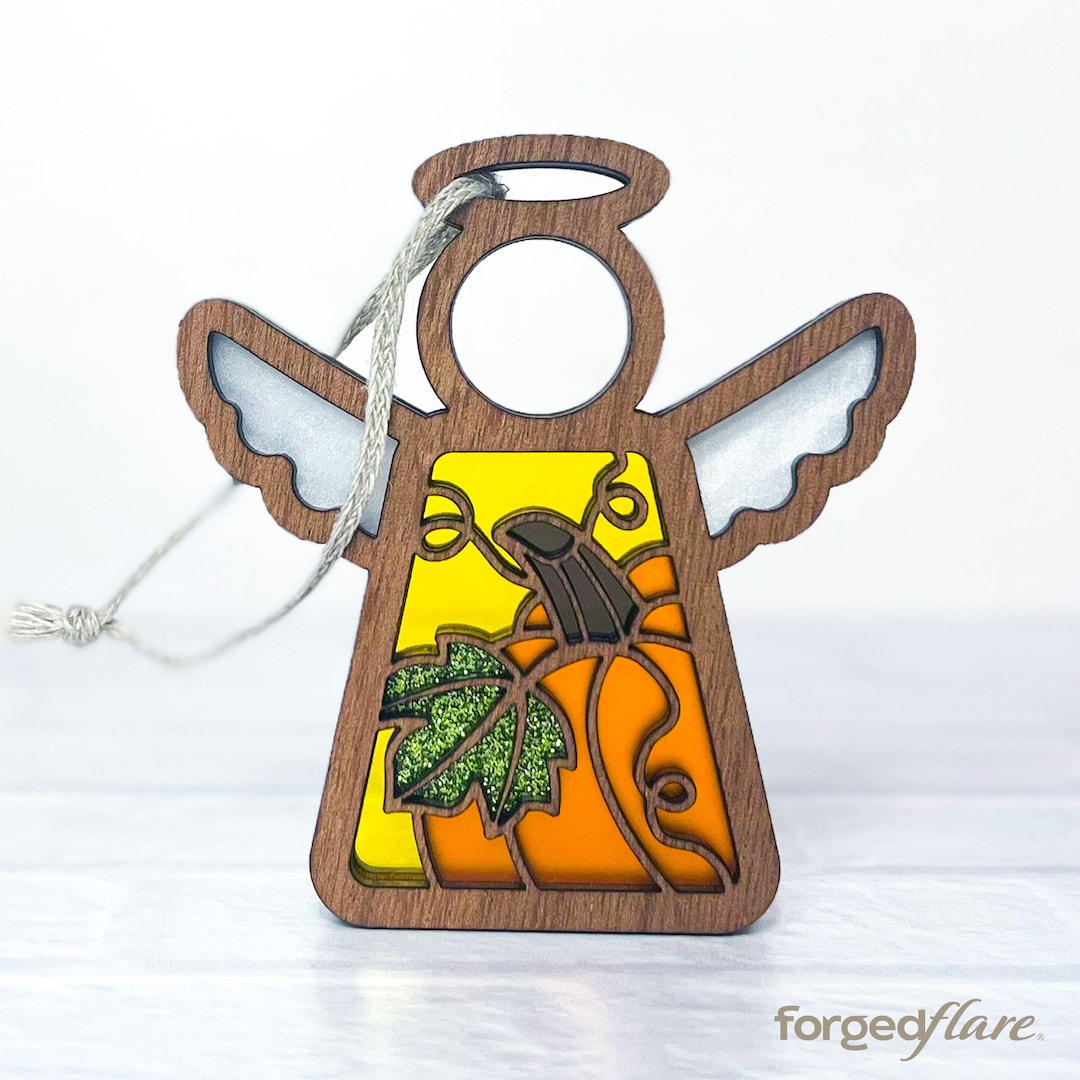 Fall Angels Pumpkin Suncatcher for Windows Faith Gifts for - Etsy