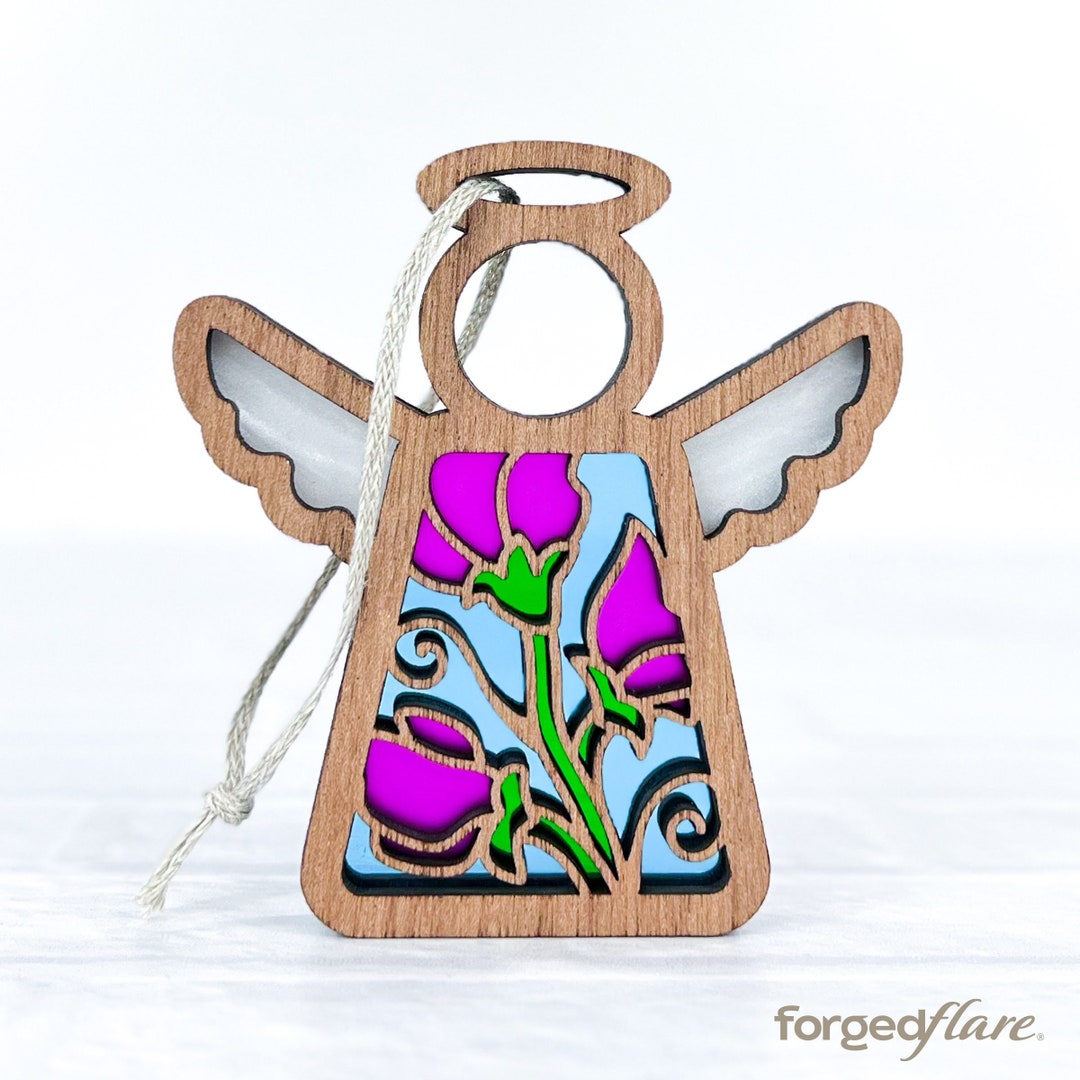 Sweet Pea Flower Ornament Wood Wildflower Suncatcher for - Etsy