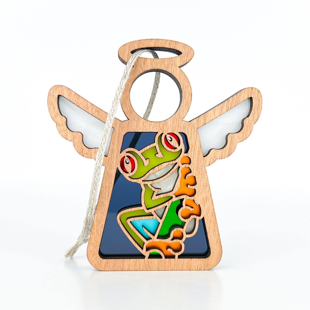 Frog Angel Ornament for Kids, Red Eye Tree Frog Suncatcher for Bedroom ...