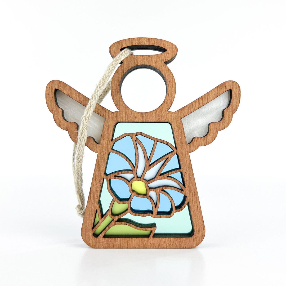 Morning Glory Sun Catcher, Angel Ornament Handmade, 5th Anniversary ...