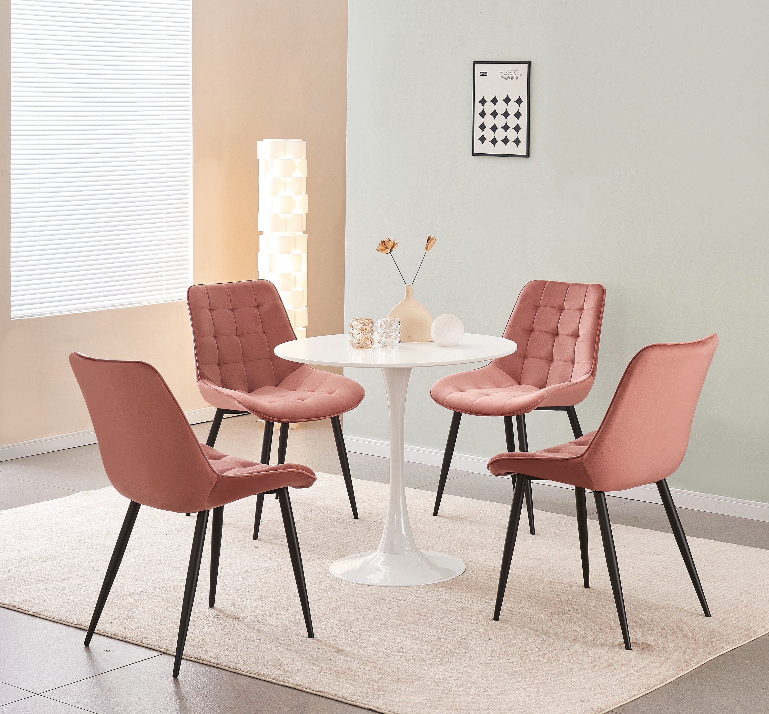 MOF Velvet Dining Chair Lounge Chair Pink Green Grey and Yellow With Metal Legs R1 in Stock Now1 Etsy