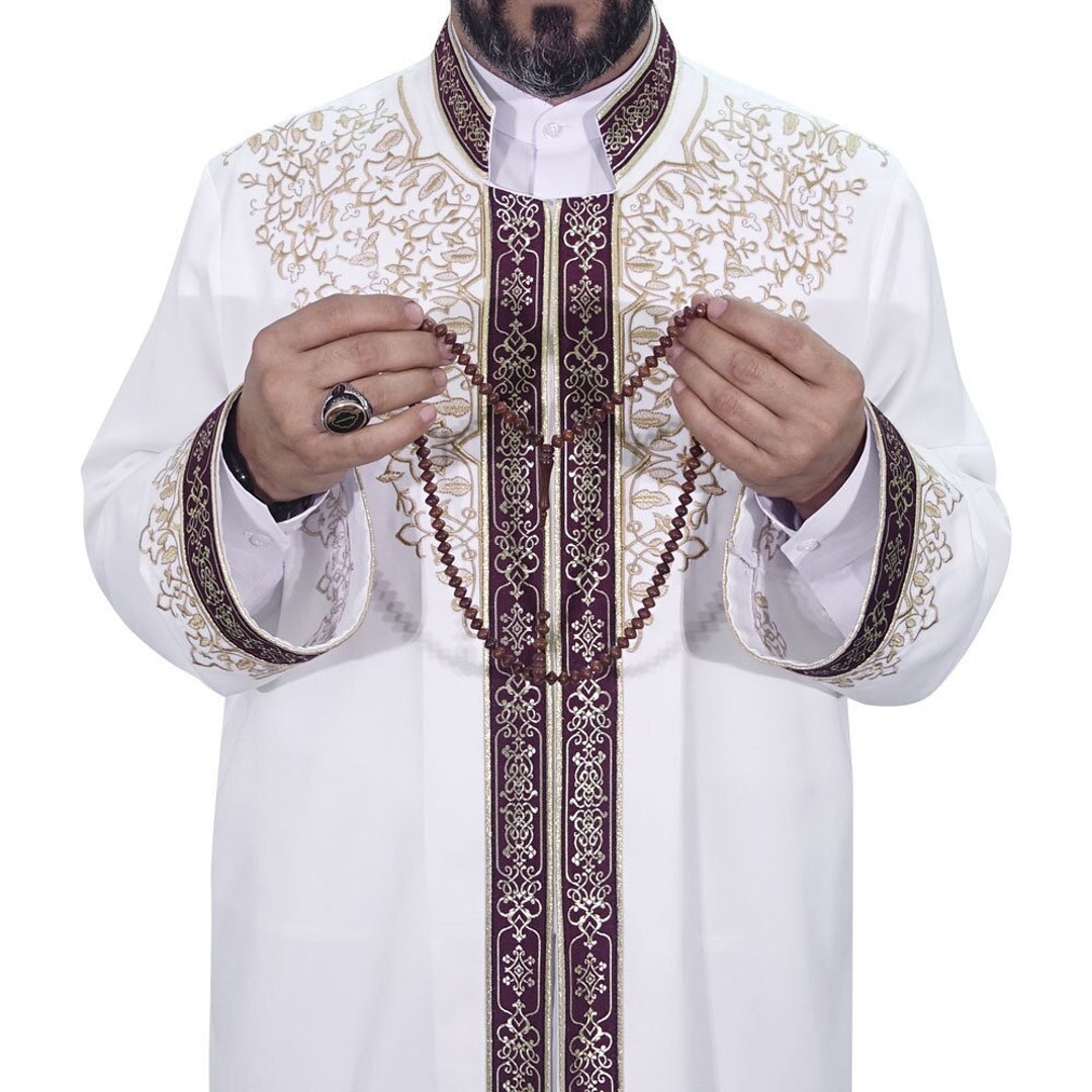 Embroidered Imam Jubbah - Islamic Mens Kurta, Prayer Robe - Etsy