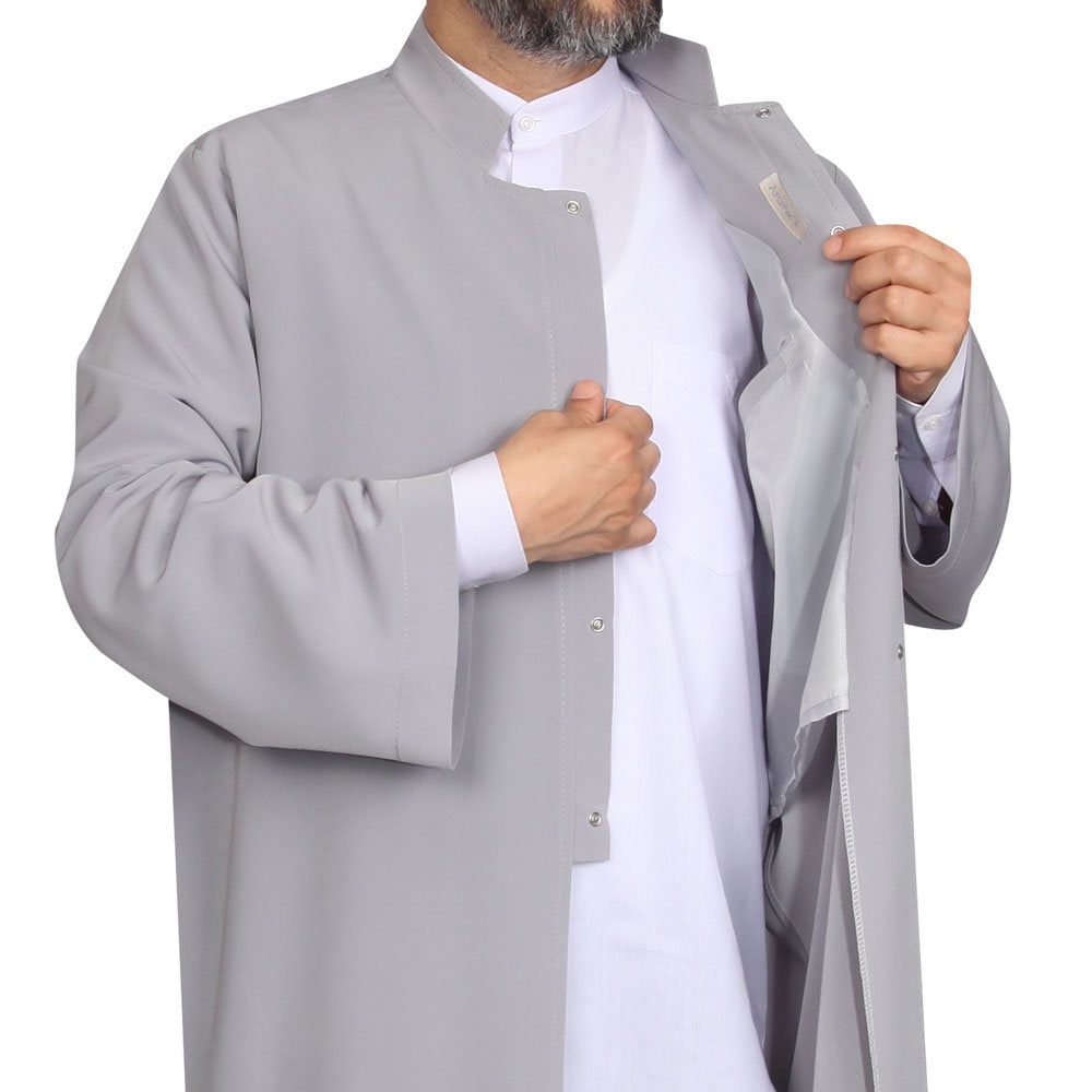 Gray Islamic Mens Kurta – Muslim Prayer Jubbah, Long Robe - Etsy