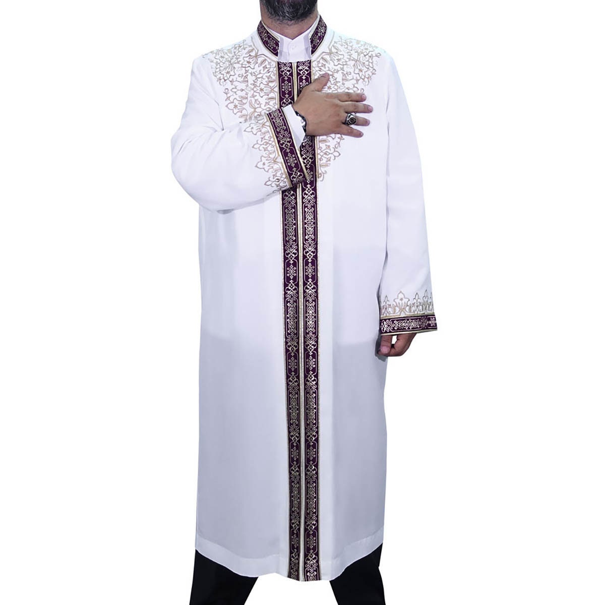 Embroidered Imam Jubbah - Islamic Mens Kurta, Prayer Robe - Etsy