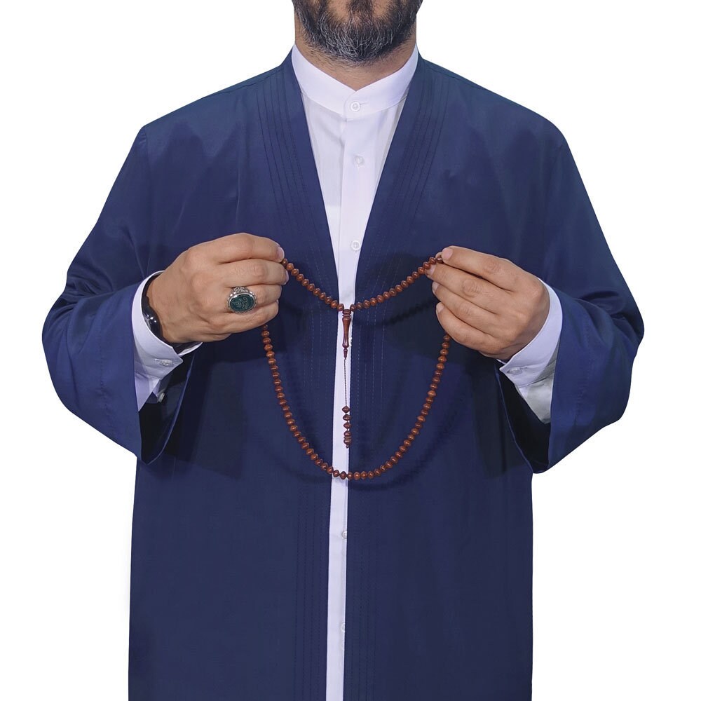 Buhara Cubbe Navy Blue - C009 - Islamic Mens Jubbah - Muslim Long Kurta ...