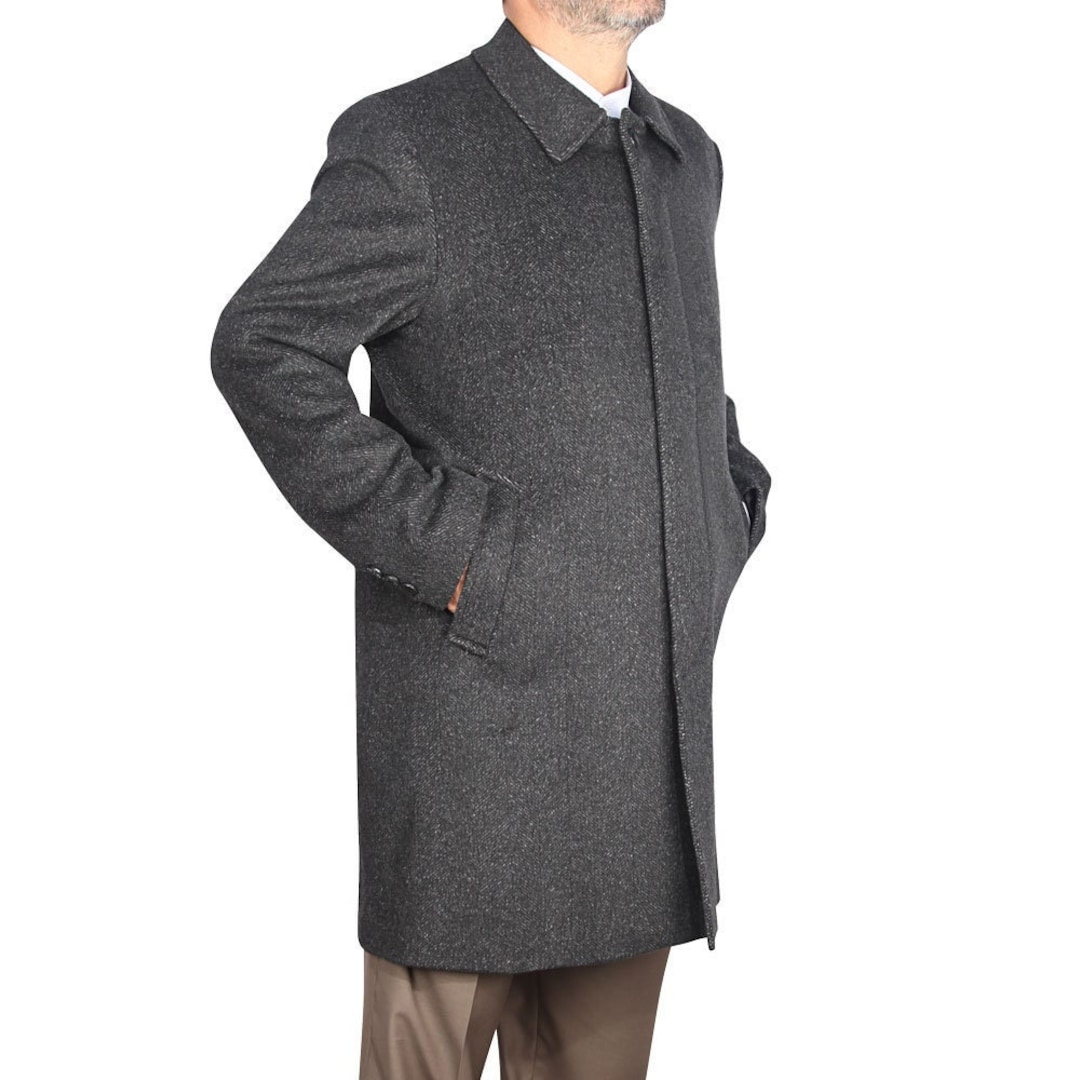 Men's Wool Cashmere Overcoat – Regular Fit, Quilted Lining - Etsy