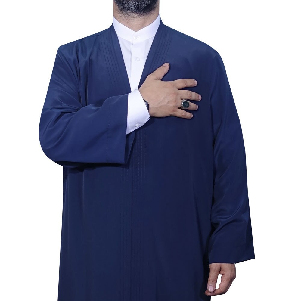 Buhara Cubbe Navy Blue C009 Islamic Mens Jubbah Muslim Long Kurta ...