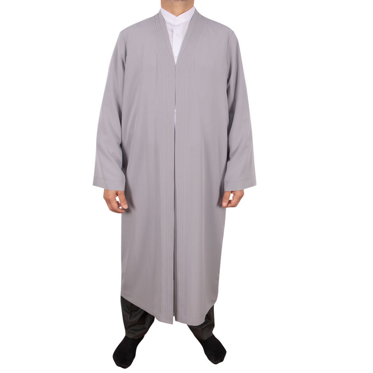 Islamic Mens Grey Long Kurta - Prayer Jubbah Robe - Etsy