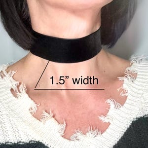 Black Velvet Choker Wide Collar for Women, Simple Choker Black Velvet ...