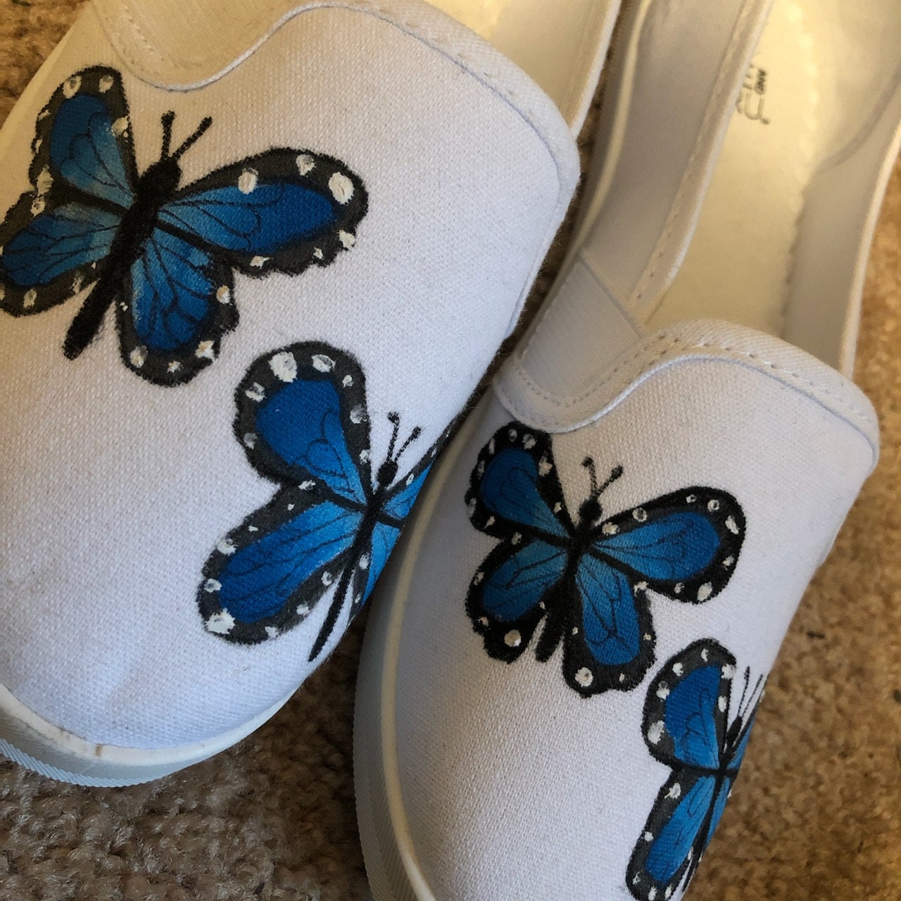 Butterfly Custom Shoes talla 6 - Etsy España