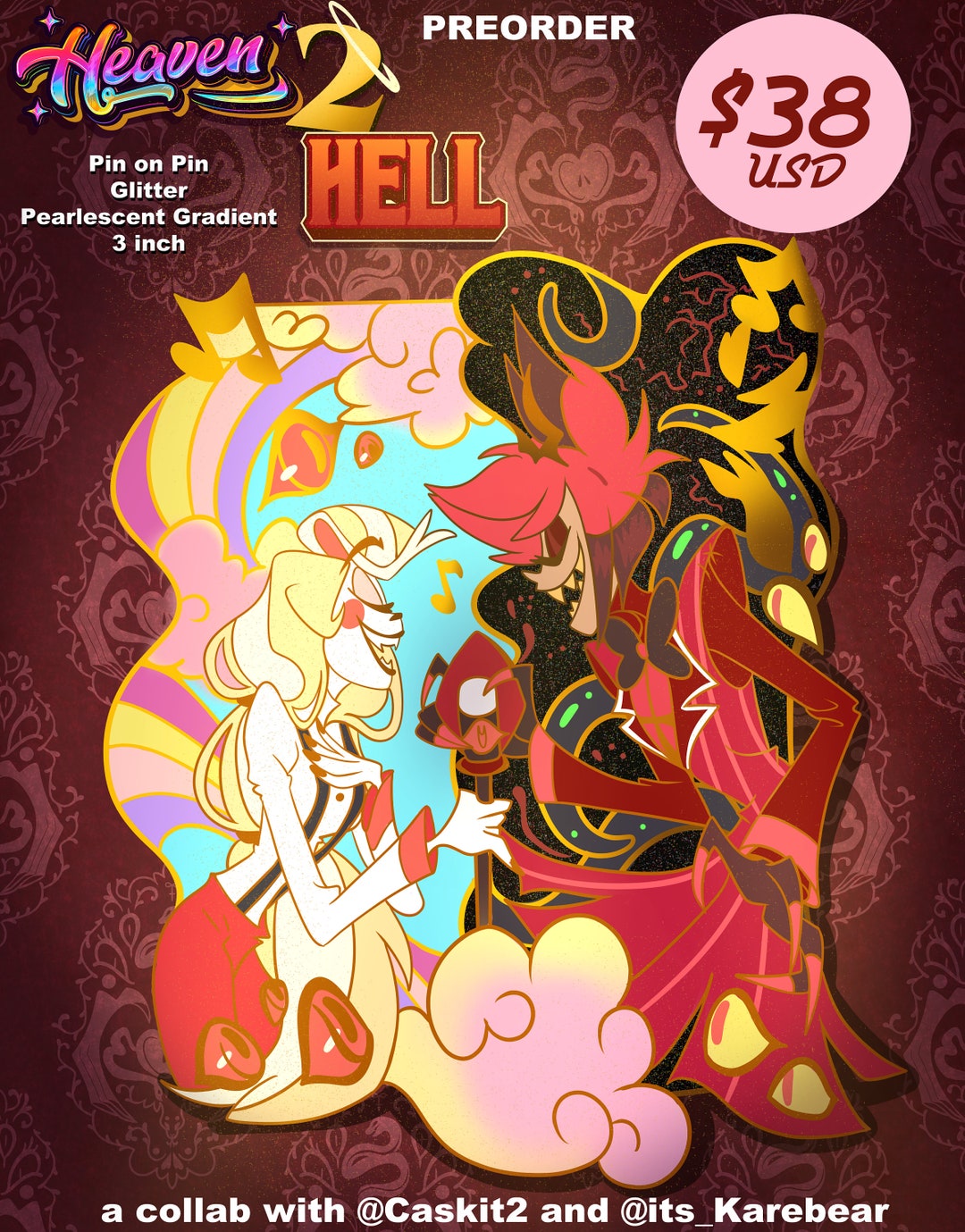 Heaven 2 Hell Charlastor Hazbin Hotel Enamel Pin - Etsy