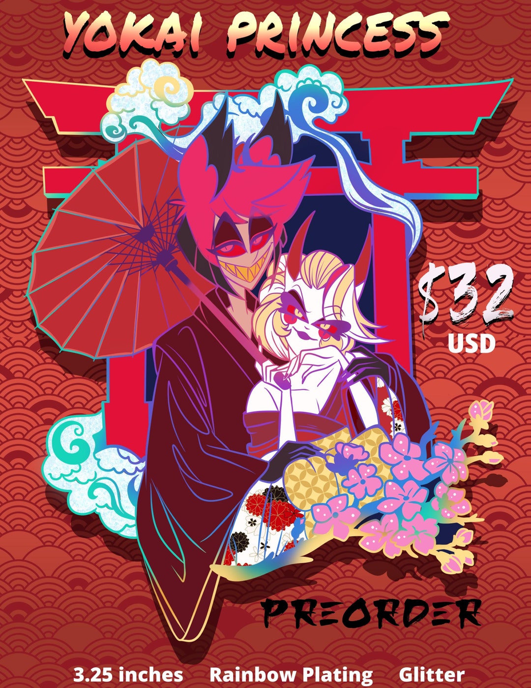 Yokai Princess Hazbin Hotel Alastor and Charlie Enamel Pin - Etsy New ...