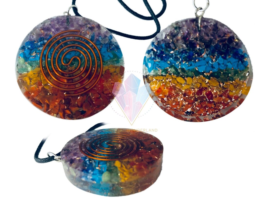 7 Chakras Copper Coil Orgonite Necklace Pendant - Etsy Österreich