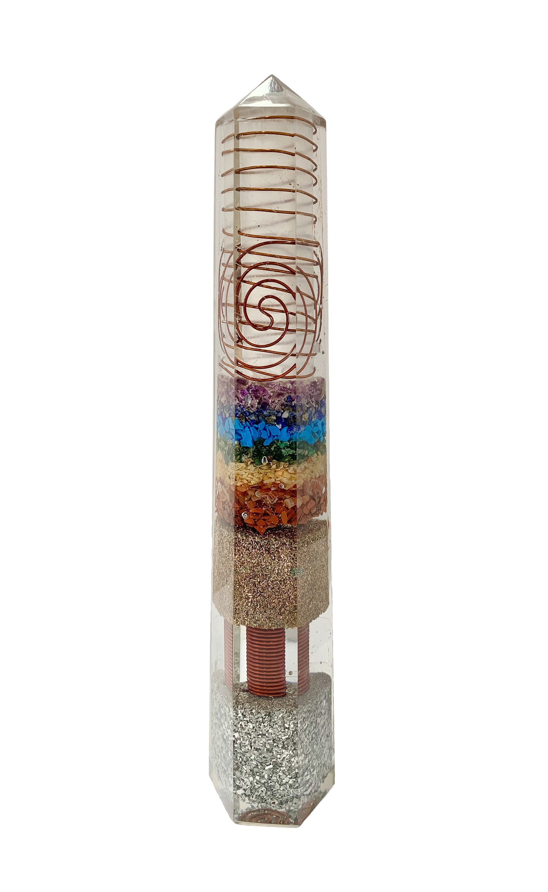 7 Chakras Orgonite Obelisk Generator - Etsy