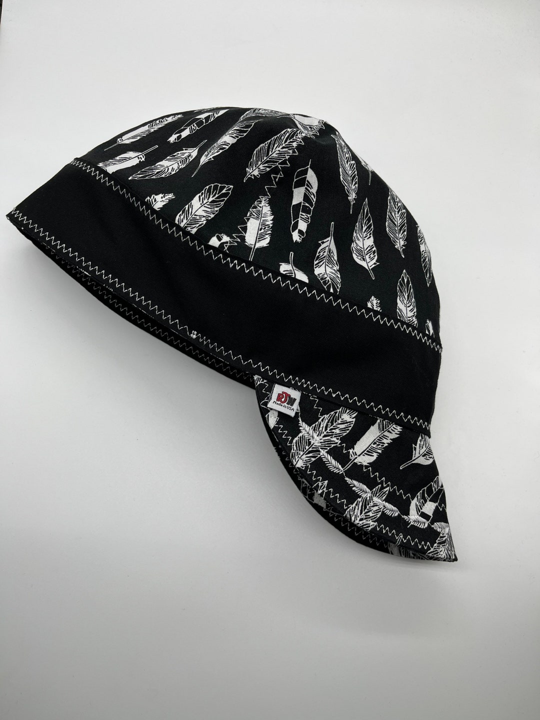 Black Onyx Feather/ Deep Crown Welding Cap / Reversible / Pipeliner ...