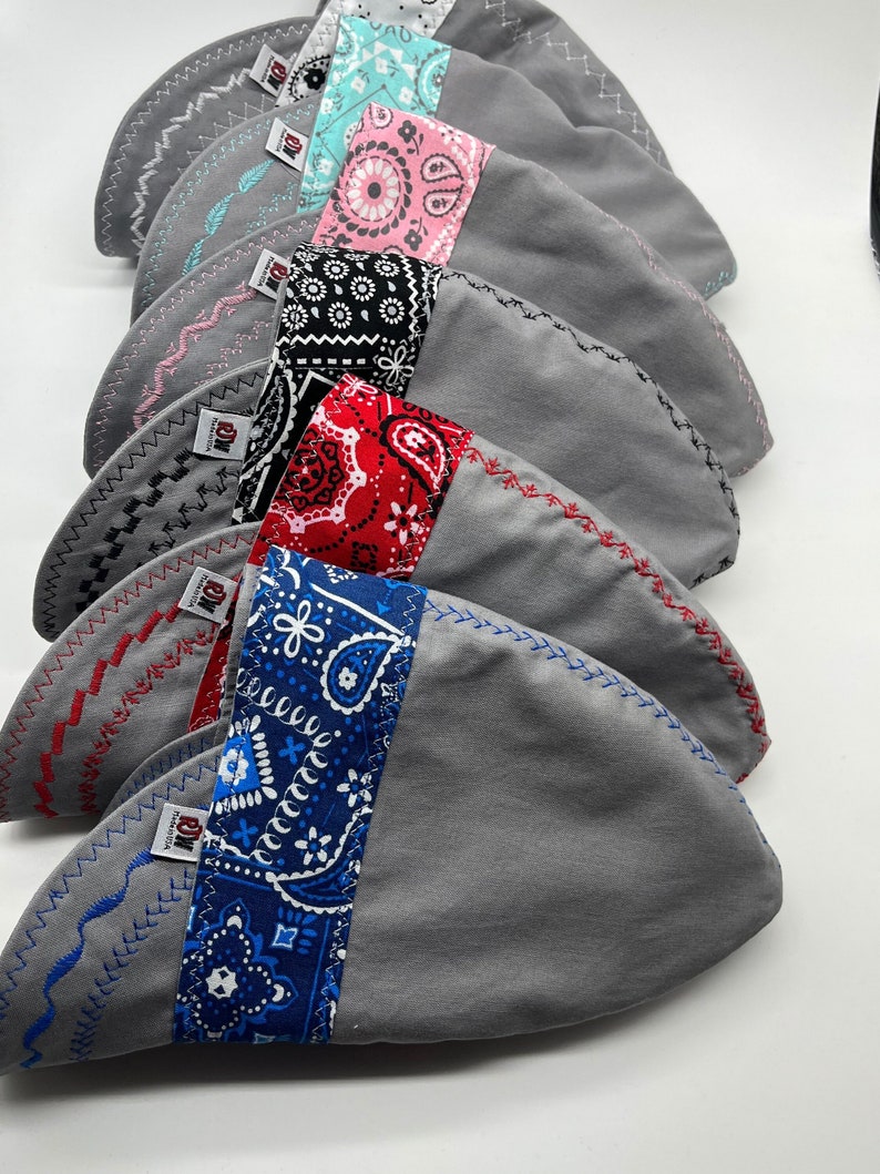 Grey W/bandana Band / Deep Crown Welding Cap / Reversible / Pipeliner ...