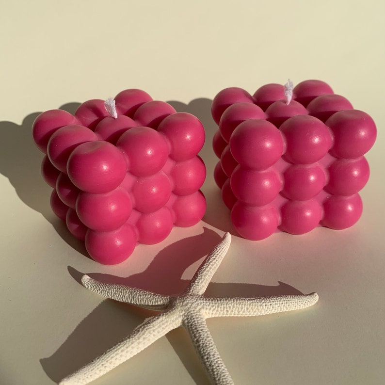 Bubble Candle, Geometric Cube Shape Candle, Home Decor Candle, Soy Wax ...