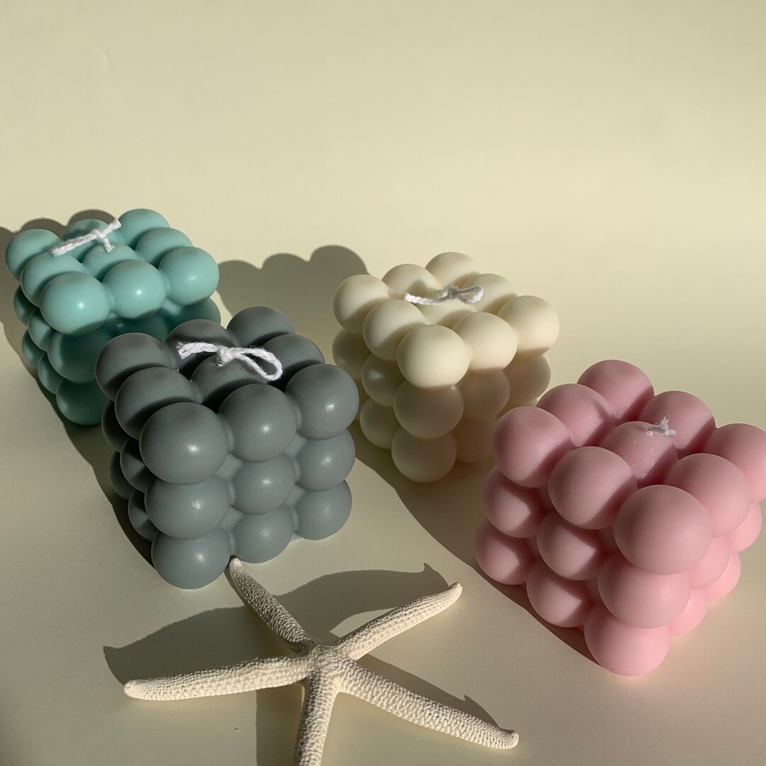 Bubble Candle, Geometric Cube Shape Candle, Home Decor Candle, Soy Wax ...