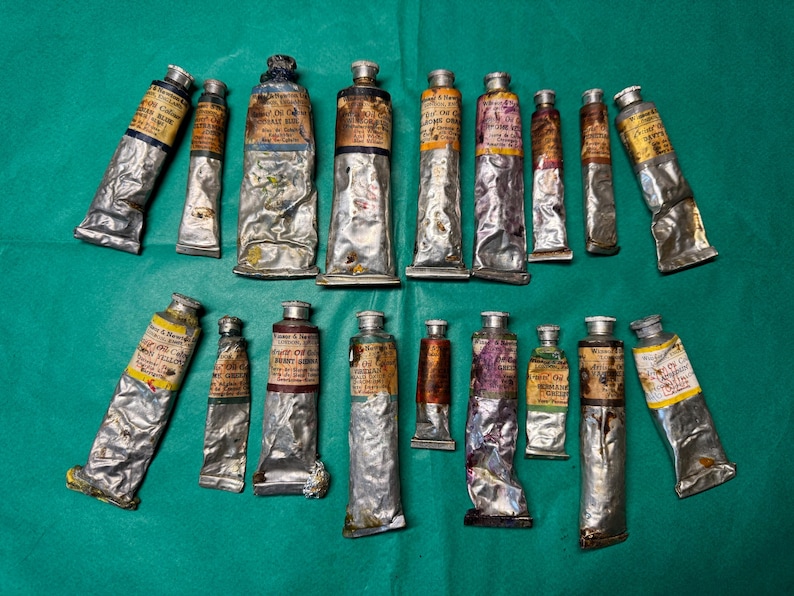 Antique Windsor & Newton Limited Oil Colour Artists Paint Tubes Vintage ...