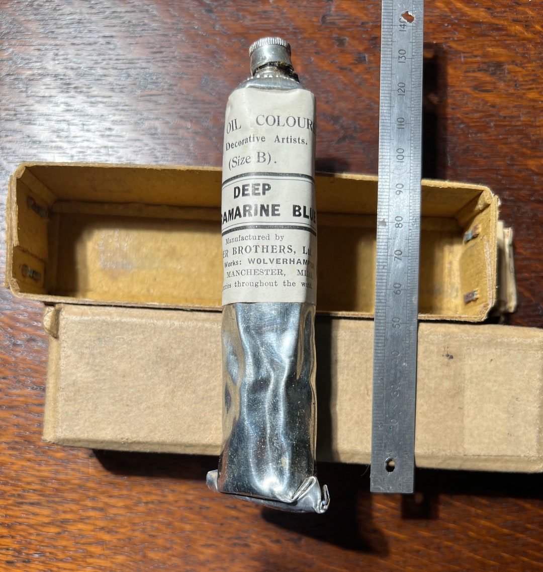 Antique Large Tube of Mander Brothers Oil Paint Deep Ultramarine Blue ...