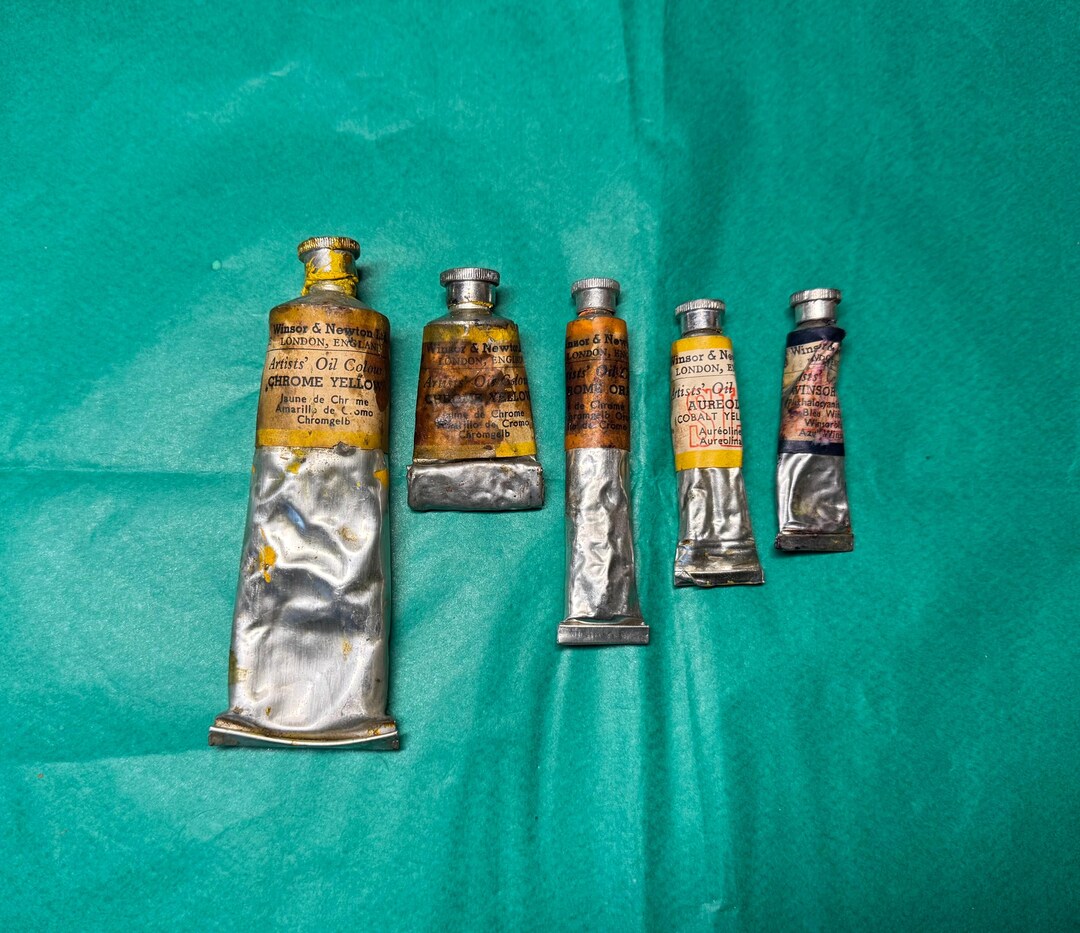 Antique Windsor & Newton Limited Oil Colour Artists Paint Tubes Vintage ...