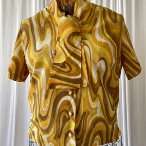 60s Psychedelic Yellow Top! - Etsy