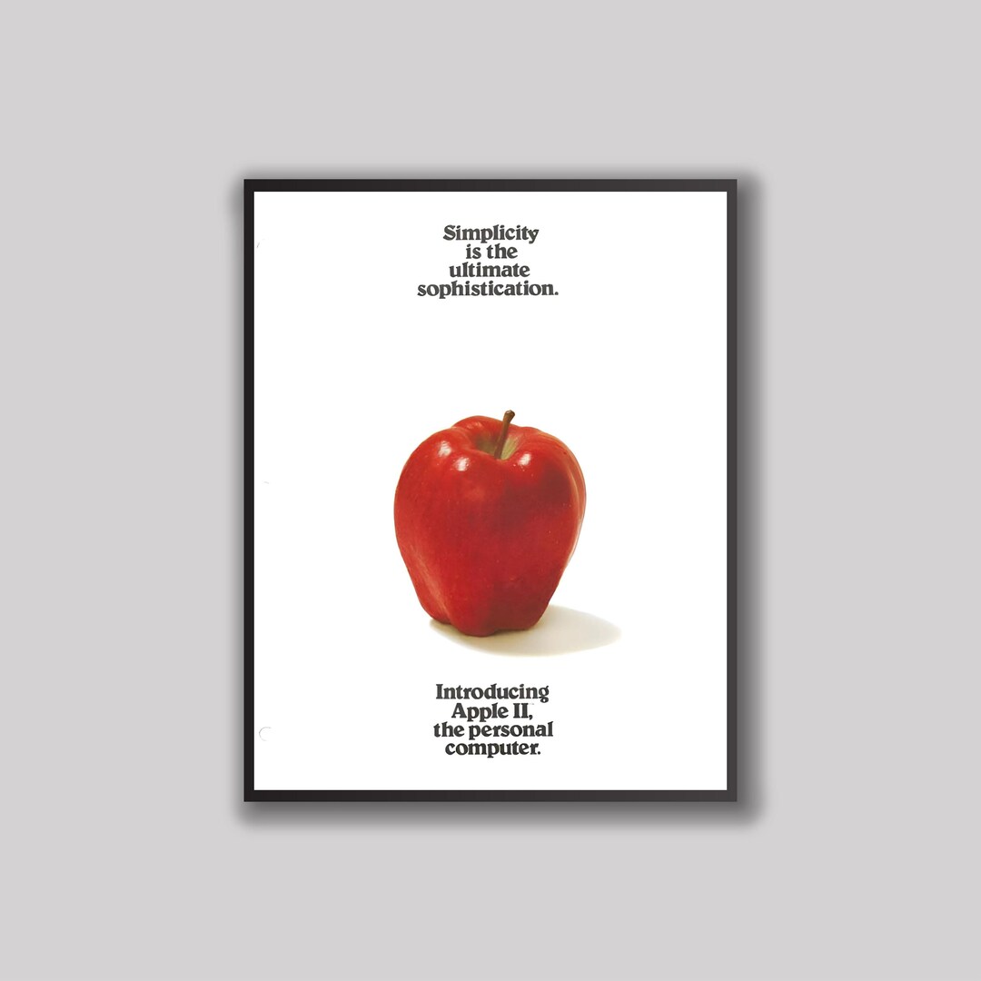Apple 1977 apple Ii Vintage Poster, Advertising Magazine, 70s Style ...