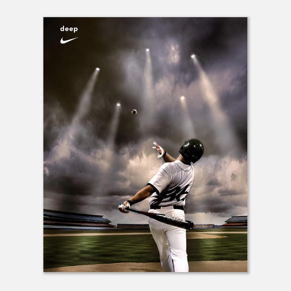 Nike 2004 deep Advertising Poster, Running Motivation, 70s Style Shoes ...