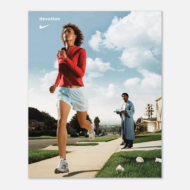 Nike 2004 devotion Advertising Poster, Running Motivation, 70s Style ...