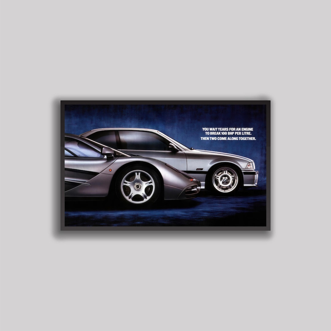 BMW 1993 mclaren F1 Advertising Poster, Car Poster, 90s Style Print ...