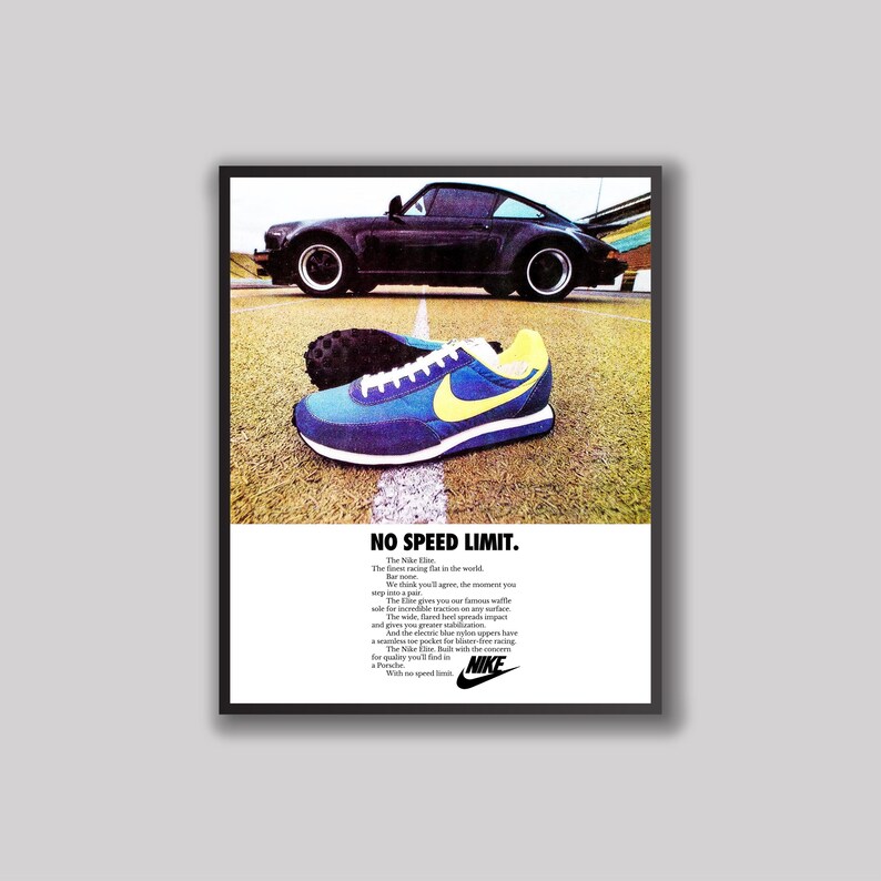 Nike 1978 no Speed Limit Advertising Poster, Running Motivation, 90s ...